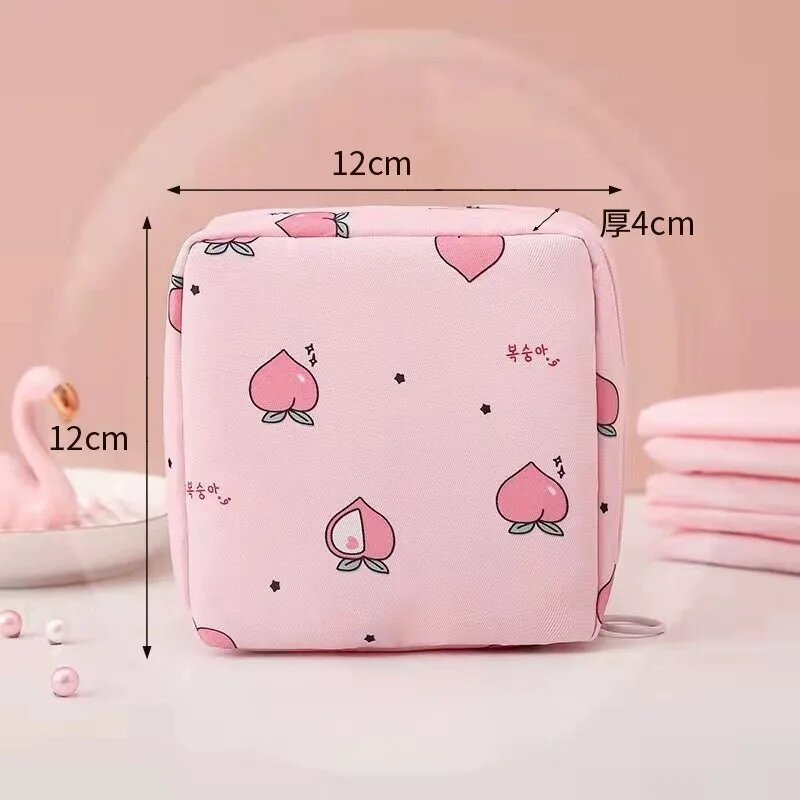 Розовая сумка для салфеток Pink Heart 12x12x4 см