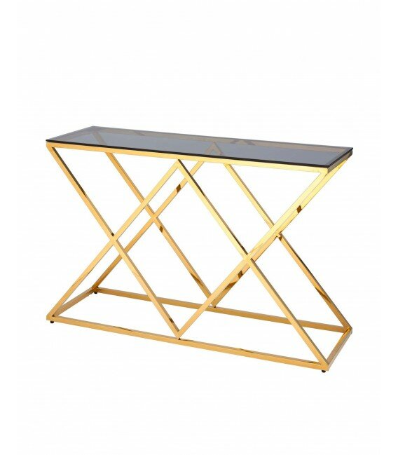 Консоль Изорела 120*40 золото стекло smoke