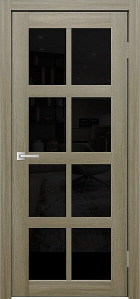 Межкомнатная Дверь Verda К-8 Неаполь со Стеклом Лакобель Чёрный 2000х900мм (Полотно 1шт) / Верда.