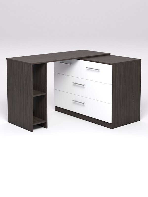 Поворотный компьютерный стол Триумф 2, Дуб Венге и Белый. Производитель товара - компания Westcom.