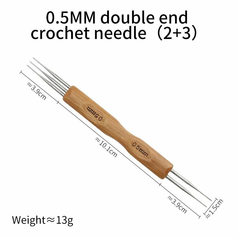 Крючки для вязания дредов из бамбука, 3 штуки 0.5MM 2-3 hook