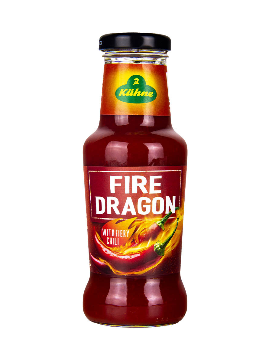 Соус томатный Kuhne Fire Dragon Spicy sauce с острым перцем Чили, 250 мл