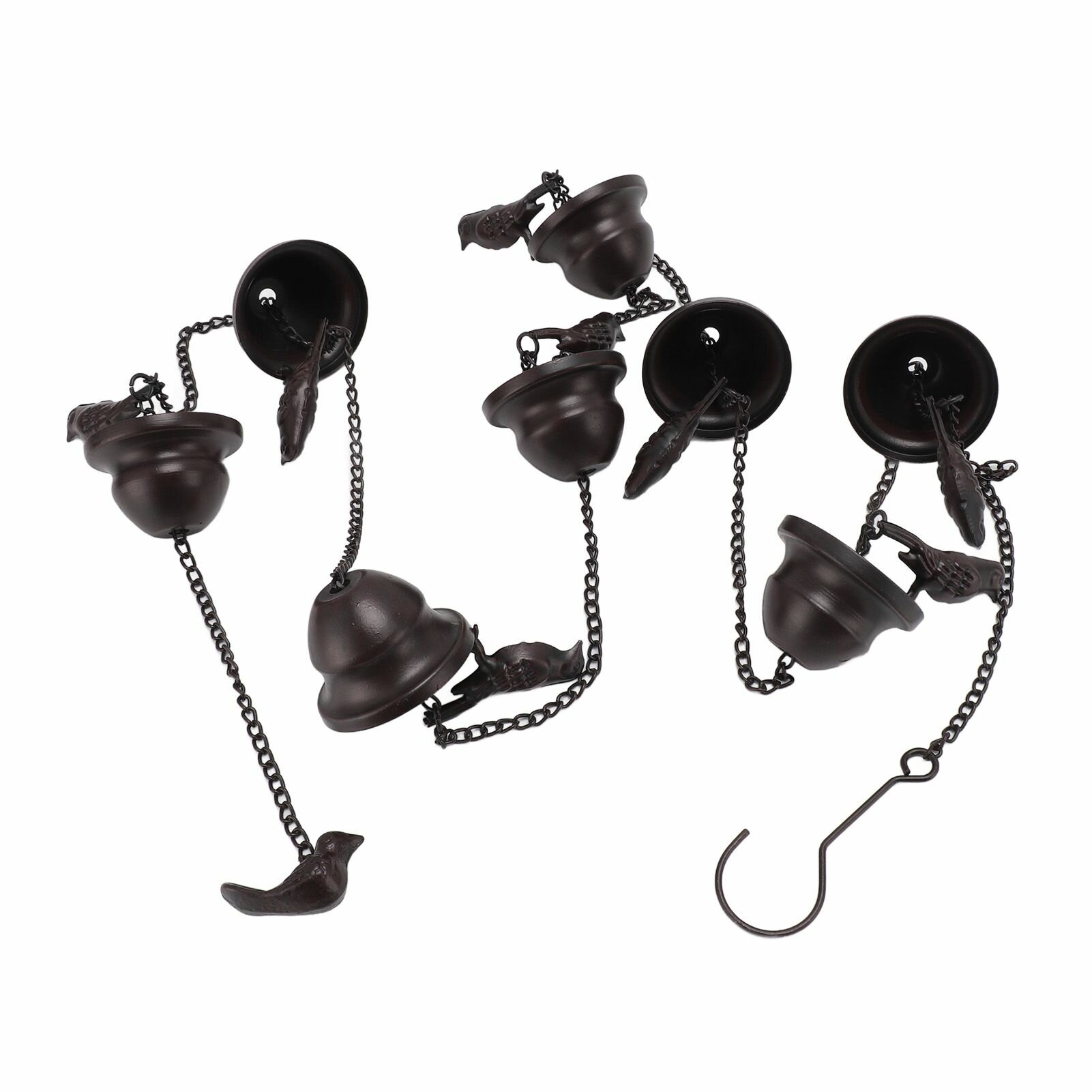 7,9-футовая цепь для водостоков с птицами на чашке, декоративные колокольчики для улавливания дождя в винтажном стиле для сада, отводящие цепи для дождевой воды