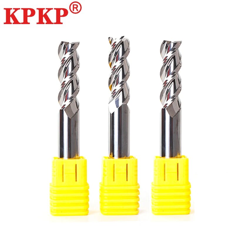 Фреза с покрытием из сплава, вольфрамовая сталь, инструмент для обработки алюминия с ЧПУ Hrc55, 3-лезвийная концевая фреза, инструменты для обработки древесины 4x10Cx4Dx50L
