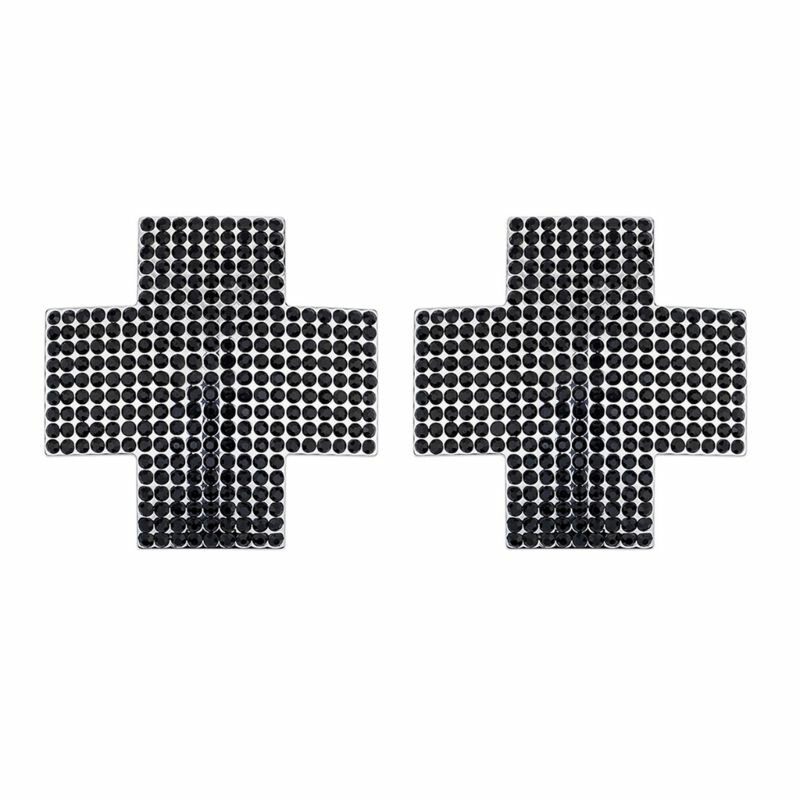 Стикини, Наклейка на грудь с крестом из горного хрусталя-Черный