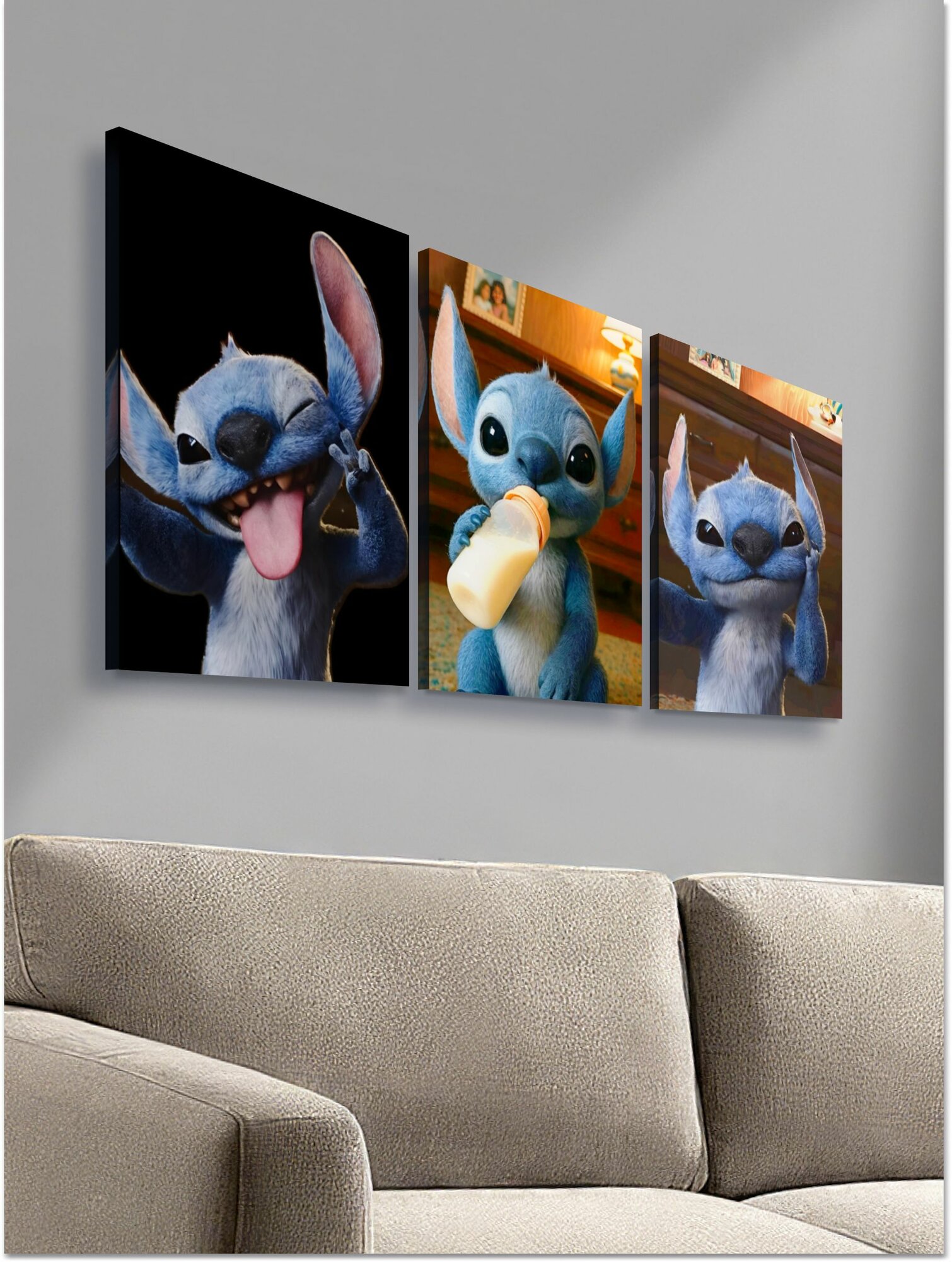 Картина Проделки Стича модульная 50x70см 3шт.