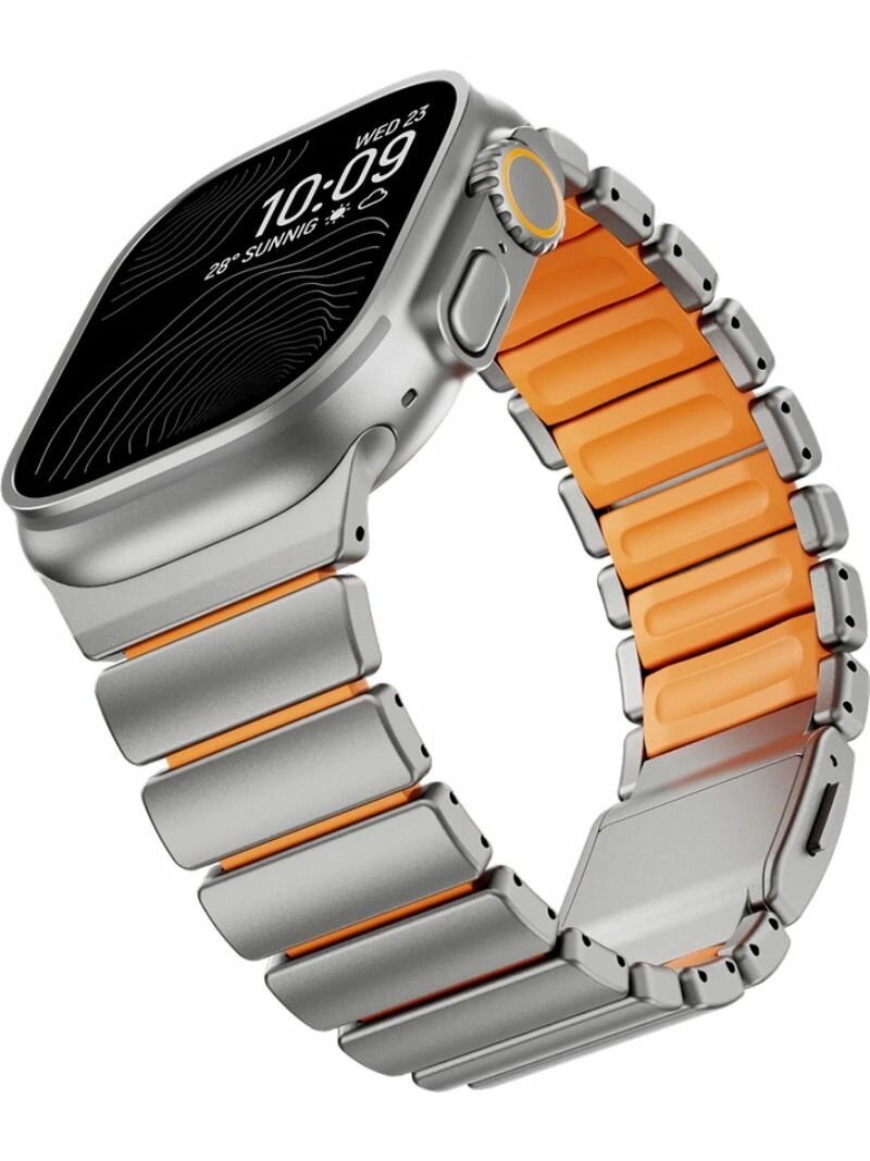 Титановый ремень для Apple Watch Ultra 3 2 49mm серии 11 10 46mm магнитный браслет для Iwatch 9 8 7 6 5 4 SE 3 44mm45mm