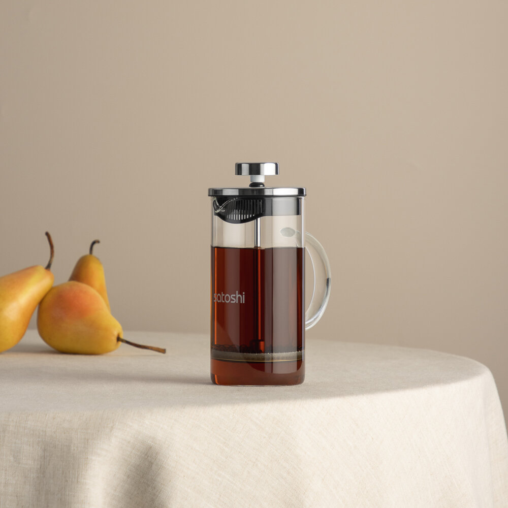 Френч-пресс стеклянный 350 мл для кофе и чая, чайник заварочный
