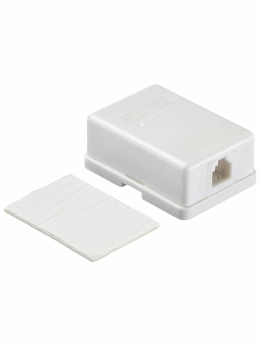 Розетка телефонная внешняя / 1 порт RJ11(6p2c) / 2 контактная, белая, Netko