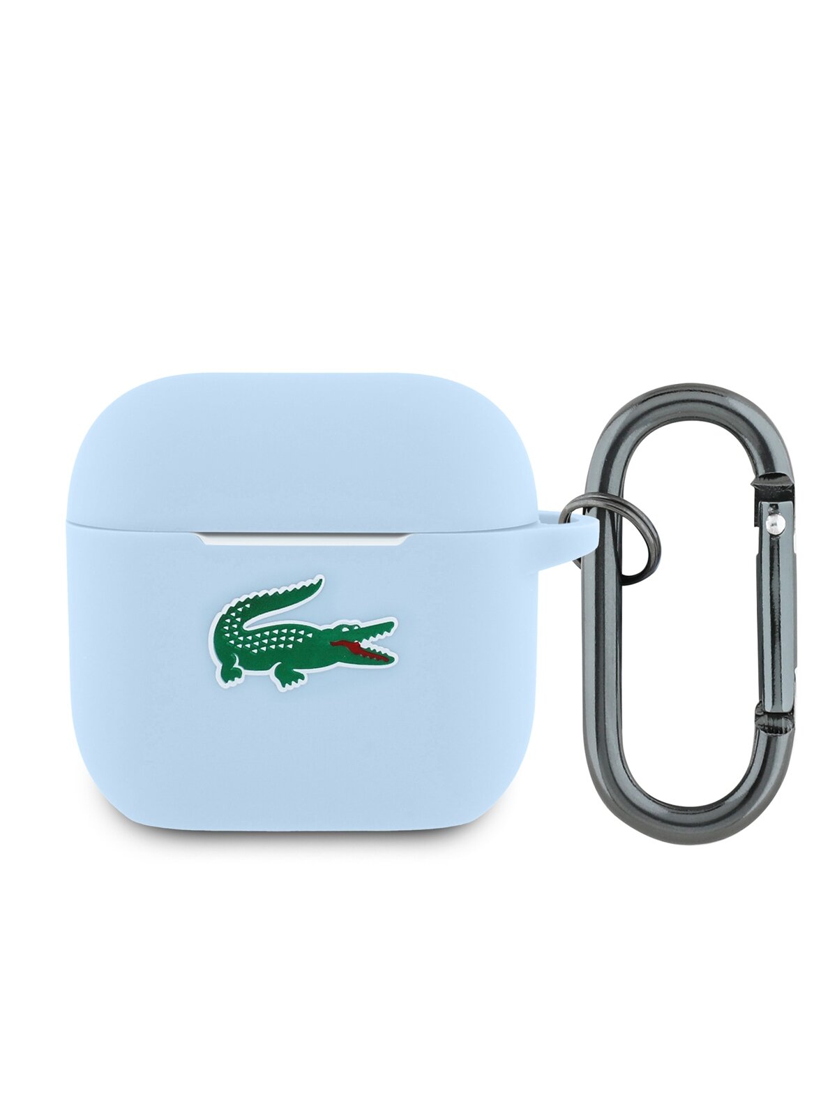 Lacoste силиконовый чехол для AirPods 4, Liquid silicone Croc Logo, голубой