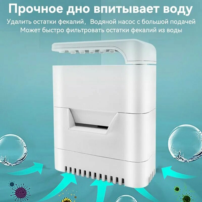 Фильтр-водопад кассетный для черепах, 800 л/ч, 10 Вт, высокая мощность, минимальный уровень воды 2 см, вращающийся на 360 градусов выпуск воды в виде душа, двухслойная конструкция.