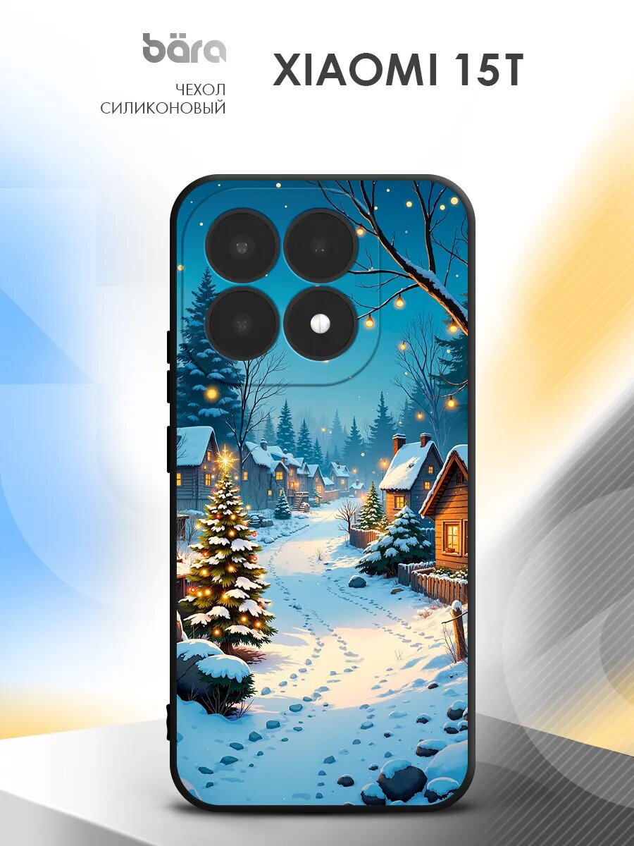 Чехол на Xiaomi 15T/ Сяоми 15Т накладка, защитный, матовый, черный с рисунком