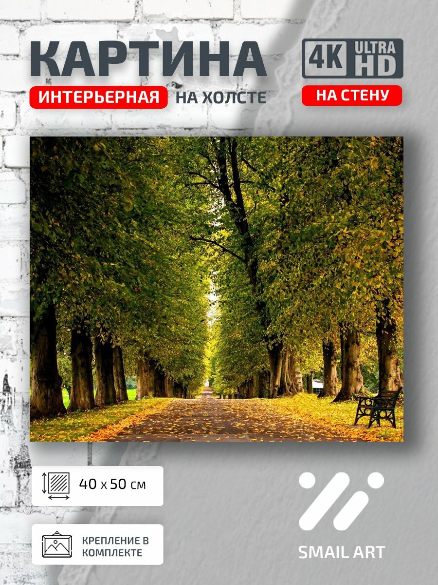 Картина на холсте интерьерная 40 на 50 на стену Осень Landscape для кабинета пейзаж декор