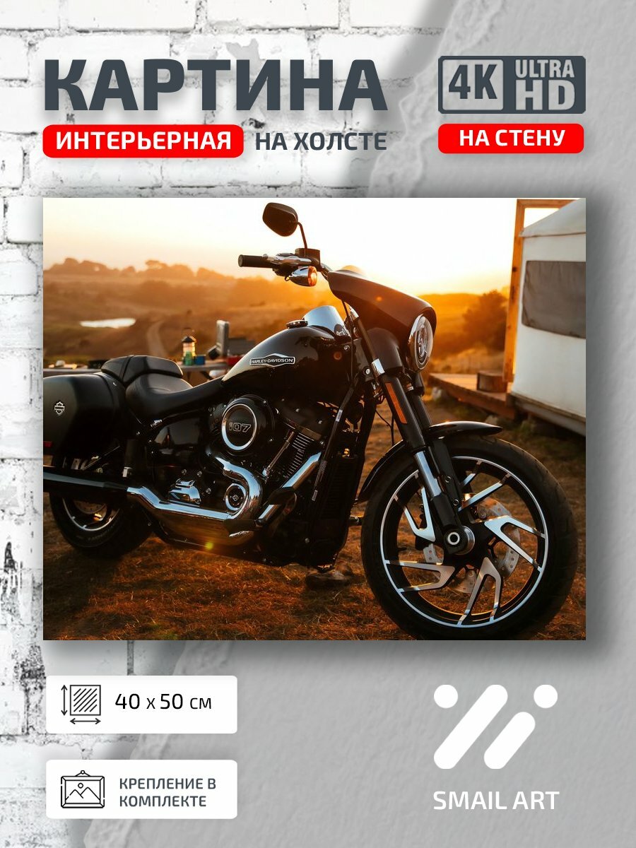 Картина на холсте интерьерная 40 на 50 на стену Кемпинг Car для киномана авто дизайн декор