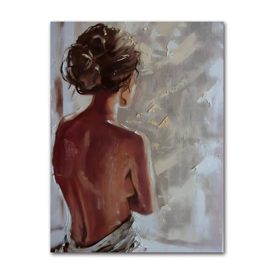 Картины плакат, промышленная настенная картина в стиле лофт для украшения гостиной, тонкая девушка, вид сзади, портрет, настенная художественная печать на холсте