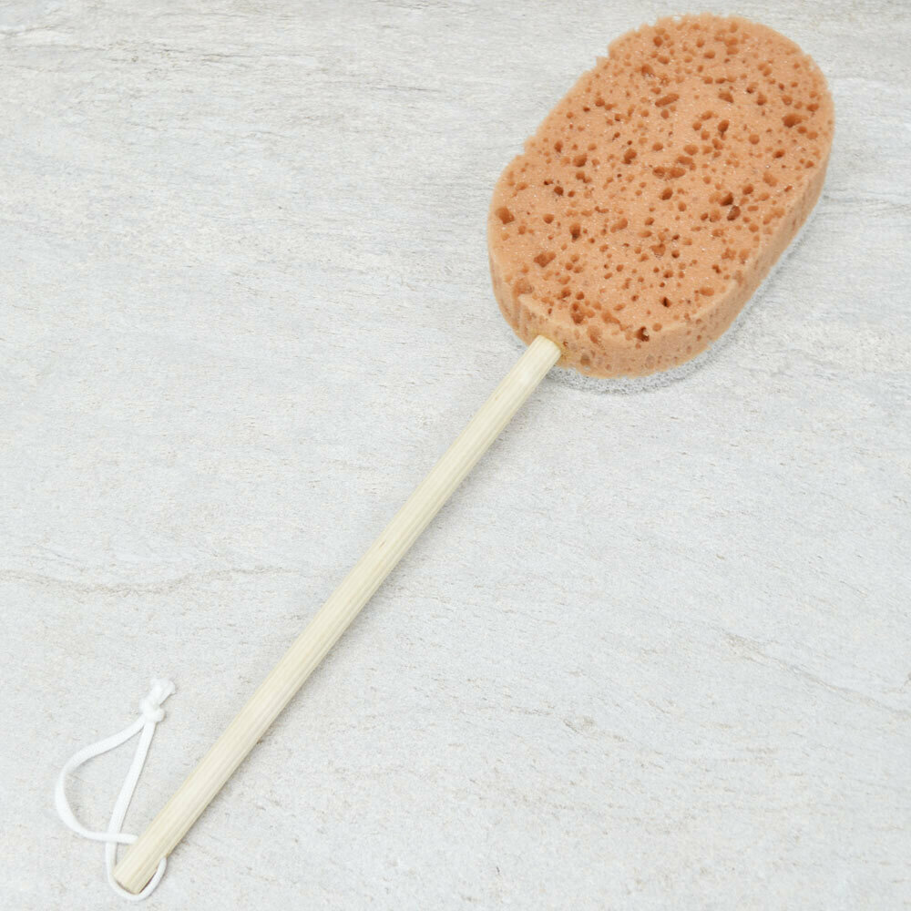 Губка для тела на ручке 25 см, поролон, для мытья спины и труднодоступных мест, Россия