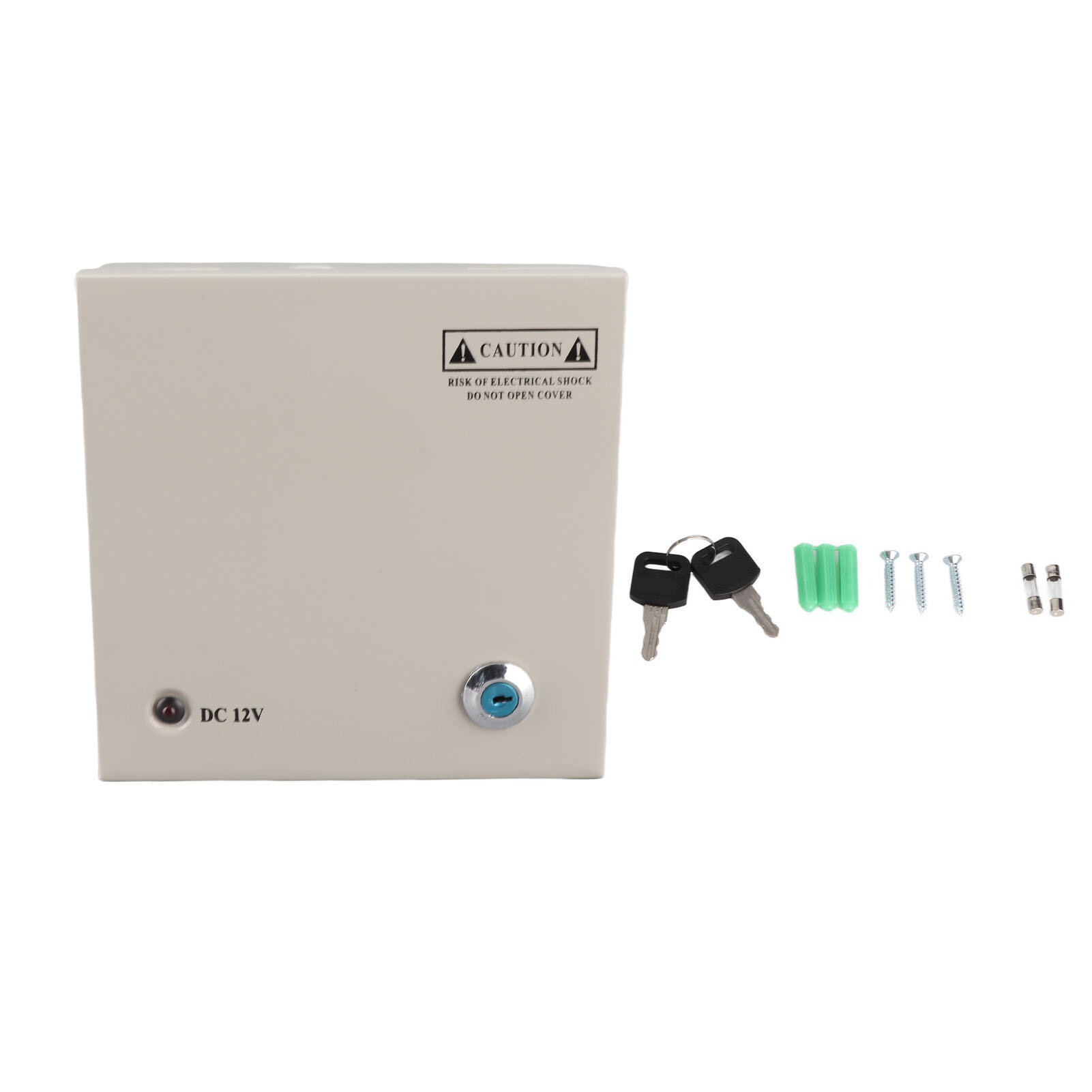 Блок питания CCTV, распределительный распределитель электропитания, 12 В, 4 канала, 5 А, предохранитель 110 В, 220 В, с металлической коробкой, вилка переменного тока, замок