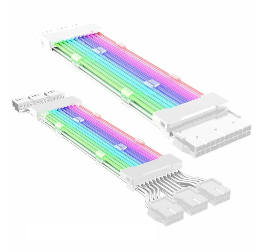 Удлинительный кабель для блока питания ARGB PSU, кабель ATX 24Pin RGB, удлинительный кабель PCI-E 6+2Pin RGB Glow, удлинительный кабель для материнской платы