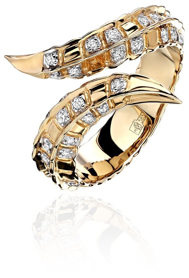 Кольцо, желтое золото, 585 проба, бриллиант