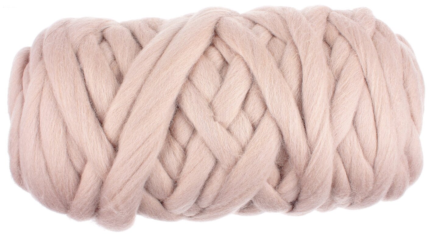 Супертолстая пряжа Камтекс цвет 006 св. бежевый, 40м/500г, п/т шерсть 100%