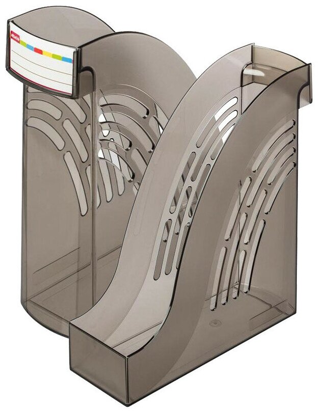 Вертикальный накопитель Attache пластиковый серый ширина 95 мм (2 штуки в уп) 877428