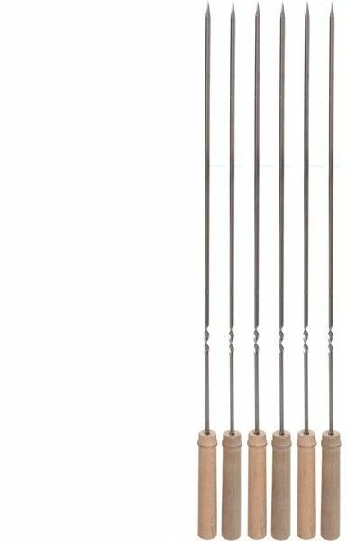 Набор шампуров с деревянной ручкой, длина 48 см, ширина 5 мм, 6 шт.