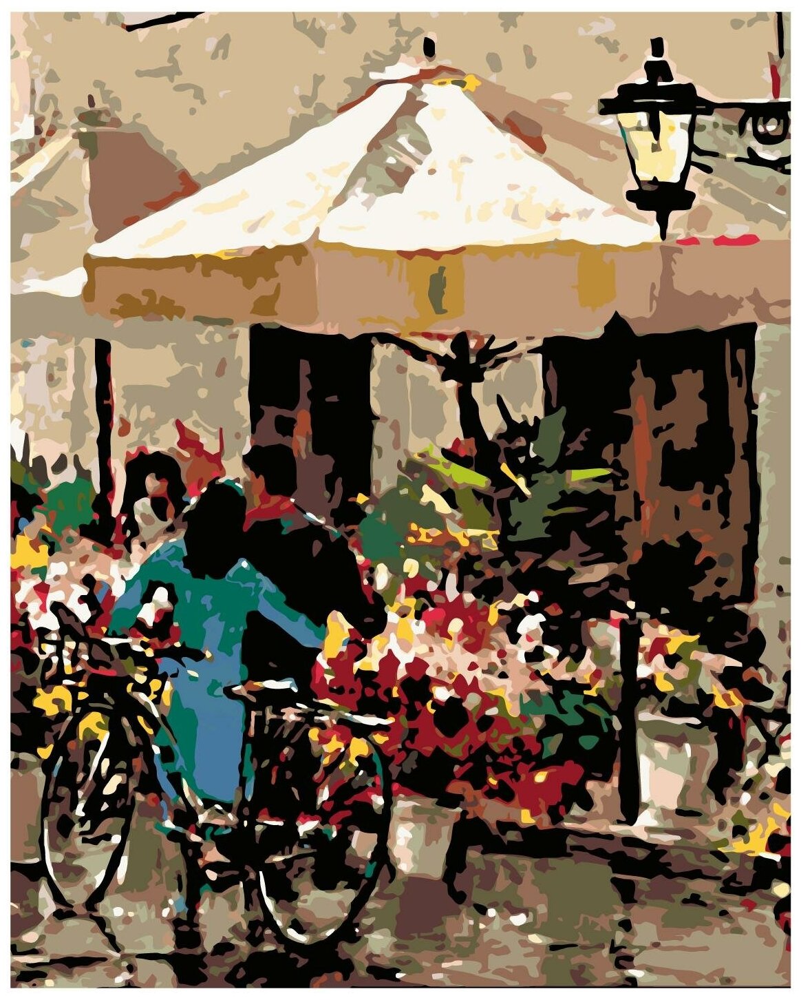 Цветочная палатка Раскраска картина по номерам на холсте