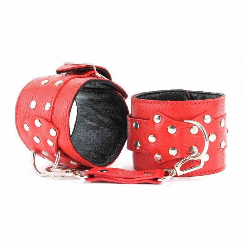 Наручники из кожи красной 51014ARS