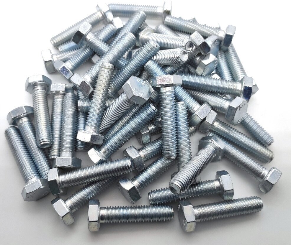 Болт М8х35 полная резьба DIN933 , цинк 20 шт.
