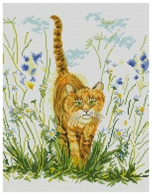 Набор для творчества, набор для вышивания крестиком Котик (размер 50 см *40 см)