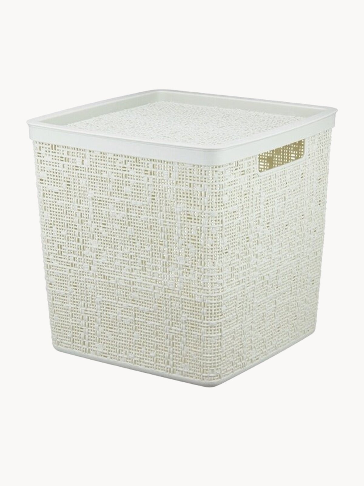 Коробка Idea бязь с крышкой 28х28х28см 17л М 2327 белый ротанг