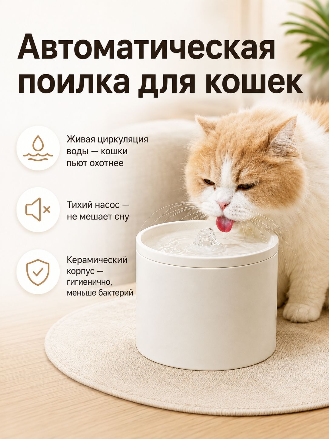 Фонтанчик для кошек питьевой, автоматическая поилка для кошек и собак, поилка-фонтан для питомцев