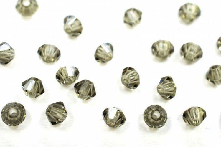 Бусины биконусы хрустальные 3мм, цвет BLACK DIAMOND, 745-029, 20шт