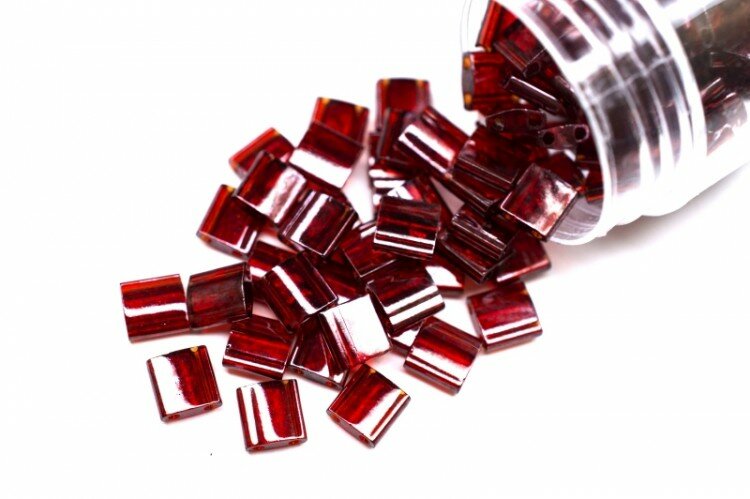 Бисер японский MIYUKI TILA #0304 гранат, золотое сияние, 5 грамм