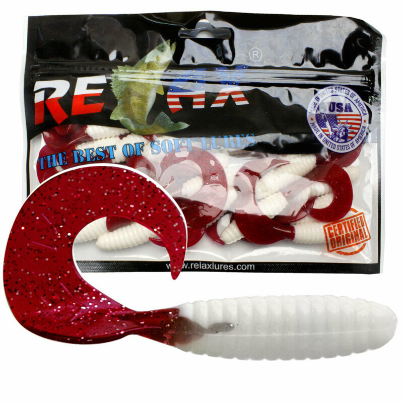 Мягкая силиконовая приманка твистер RELAX TVR 4 (8,0cm), цвет 201, 1 уп. по 10 шт.