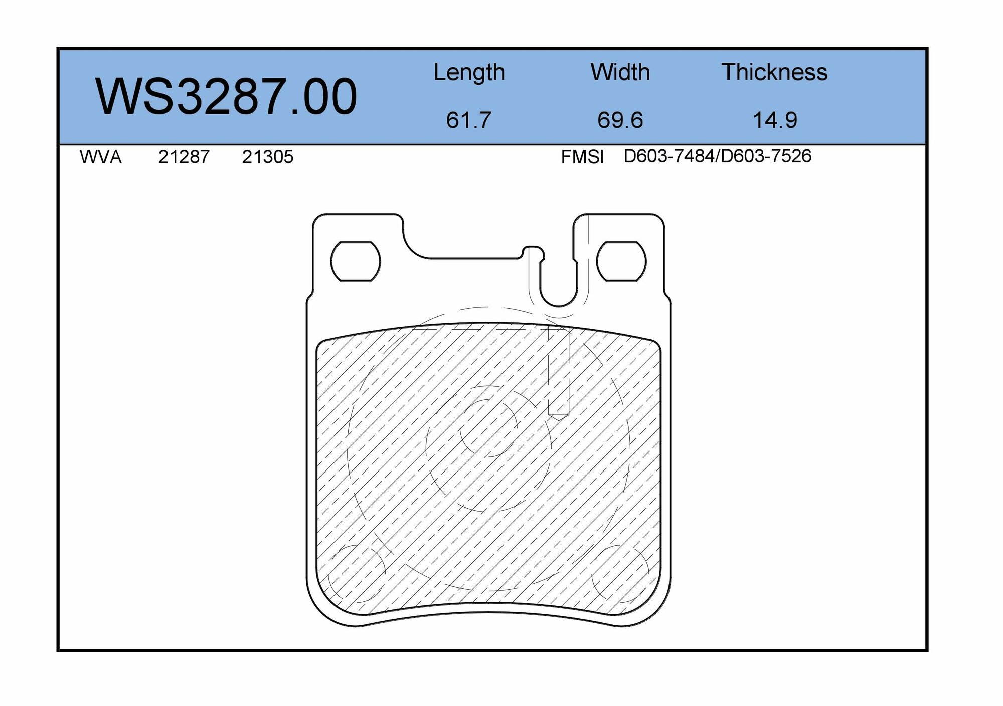 Колодки тормозные дисковые зад JEENICE WS3287.00