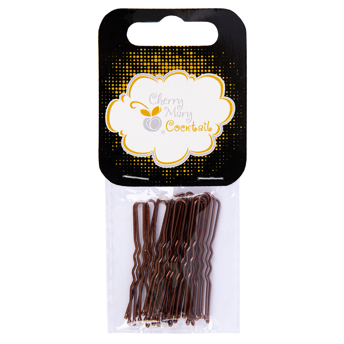 CHERRY MARY VZ07029 Набор шпилек для волос 4.5 см, 20 шт, №02 каштановый для длинных волос