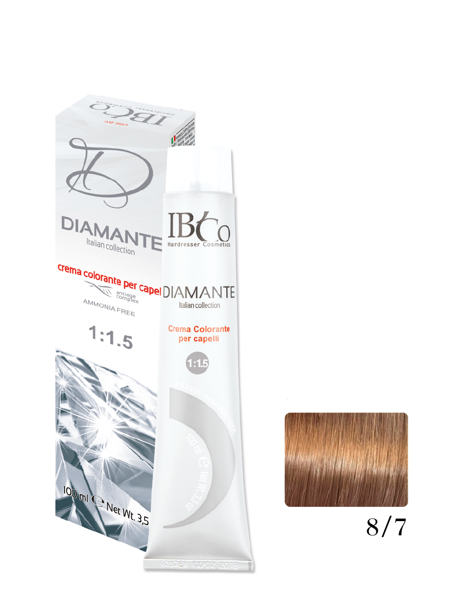 Крем-краска безаммиачная DIAMANTE AMMONIA FREE 8/7, 100 мл