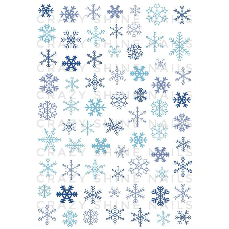 Слайдер-дизайн Crazy Shine Nails mini №1054 Снежинки