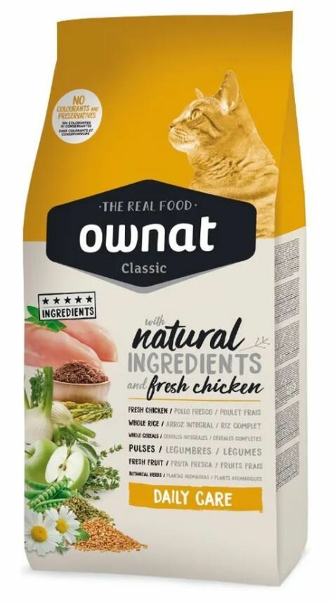 Ownat Classic Сухой корм для кошек Ежедневная забота, с курицей, 1.5 кг