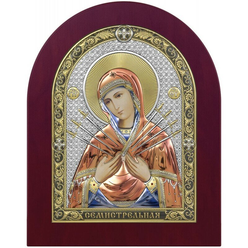 Икона "Семистрельная" Божией Матери, 10x8 см, Италия, Beltrami, 6395/1CW