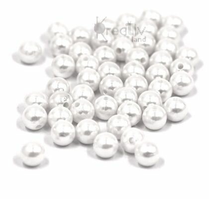 Бусины полуматовые, белый 12 мм, 500 грамм