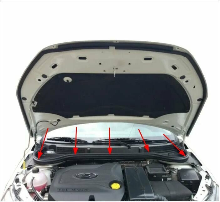 Уплотнитель капота универсальный: Калина, Гранта, Нива Шевроле; Лада Веста, Х-Рей; Рено Логан (D-профиль 15*20 мм, L-3м) / ТБ