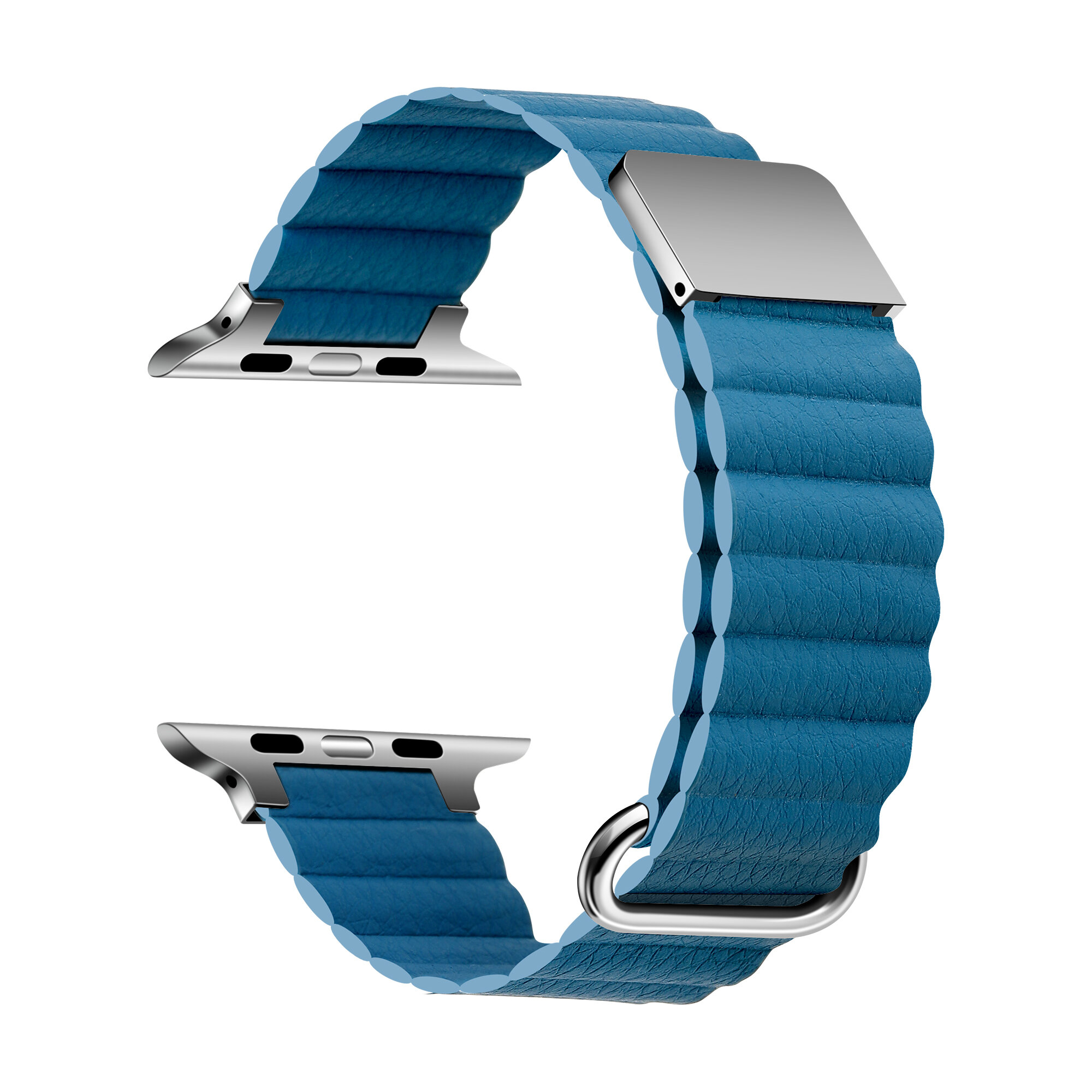Ремешок кожаный GreatCase Leather Loop Ultra для Apple Watch 42/44/45/49 мм, Series 1-10/SE/Ultra, 235мм, на магните, Синий