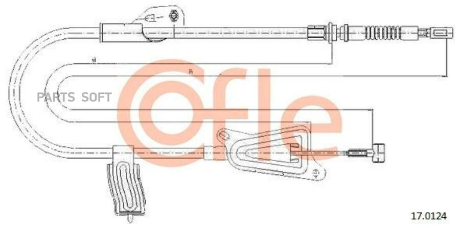 92170124 COFLE Трос стояночного тормоза лев задн NISSAN ALMERA all Abs mod 01-