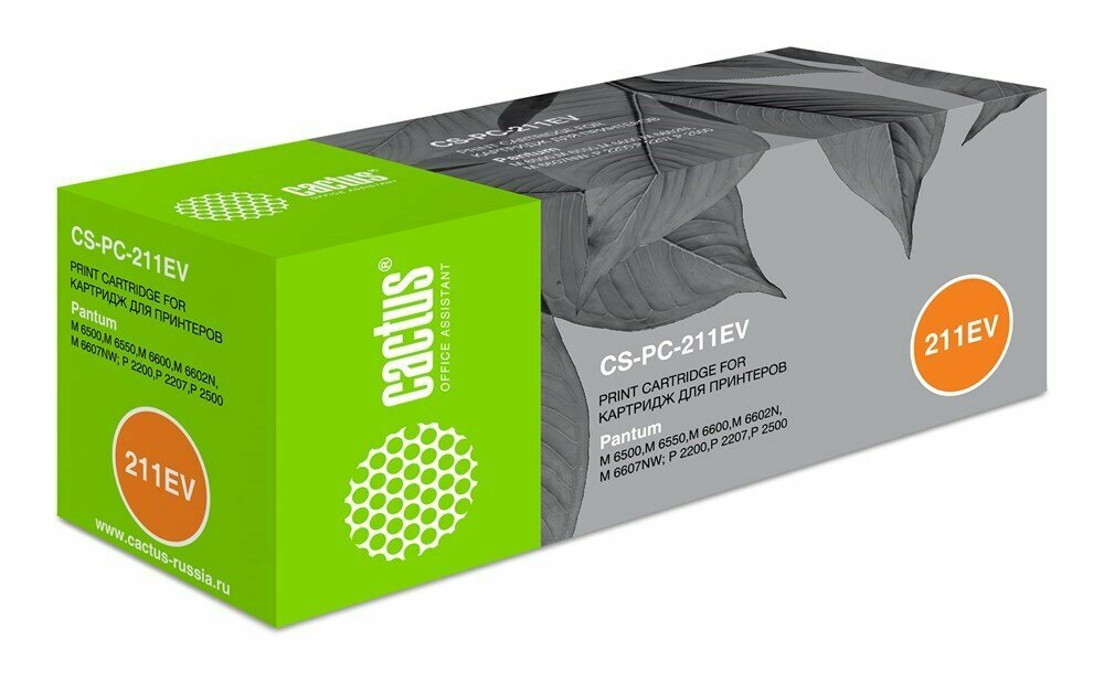 К-ж Pantum PC-211EV Black для Pantum P2200/2207/2500/2500W/6500/6550/6600, 1600стр, Cactus