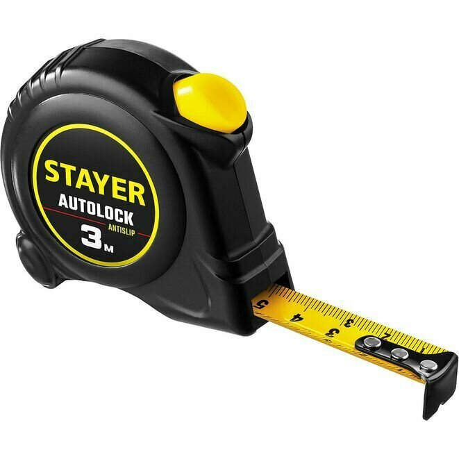 Рулетка STAYER 3 м х 16 мм, с автостопом