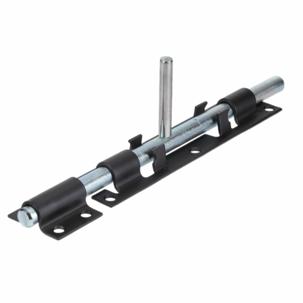 Засов навесной для дверей, калиток и ворот DOMART 3Д-300 мм, задвижка дверная, шпингалет накладной, комплект 2 шт, черный