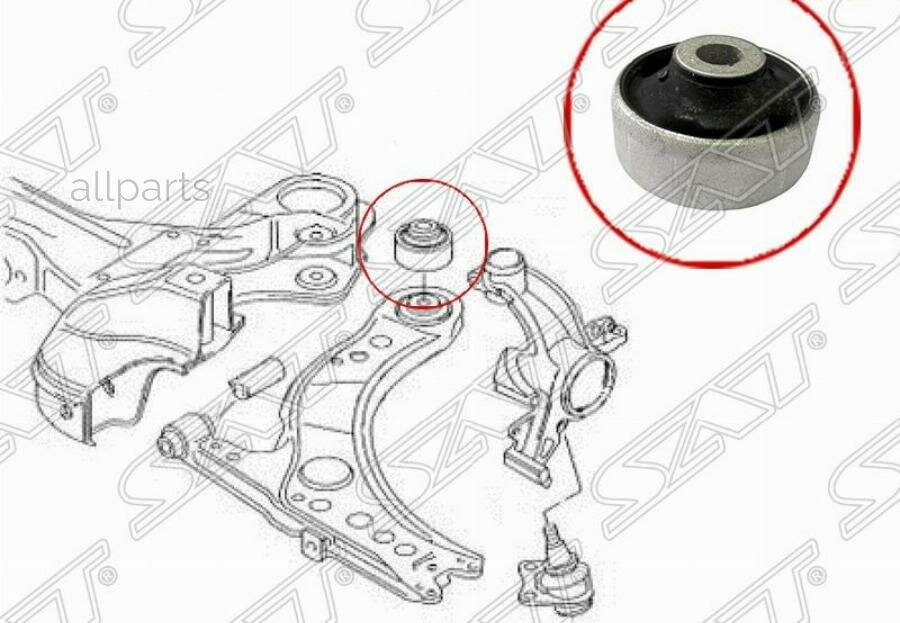 SAT ST-1J0407181 Сайлентблок рычага Audi A3 96-03 / Skoda Octavia 96-13