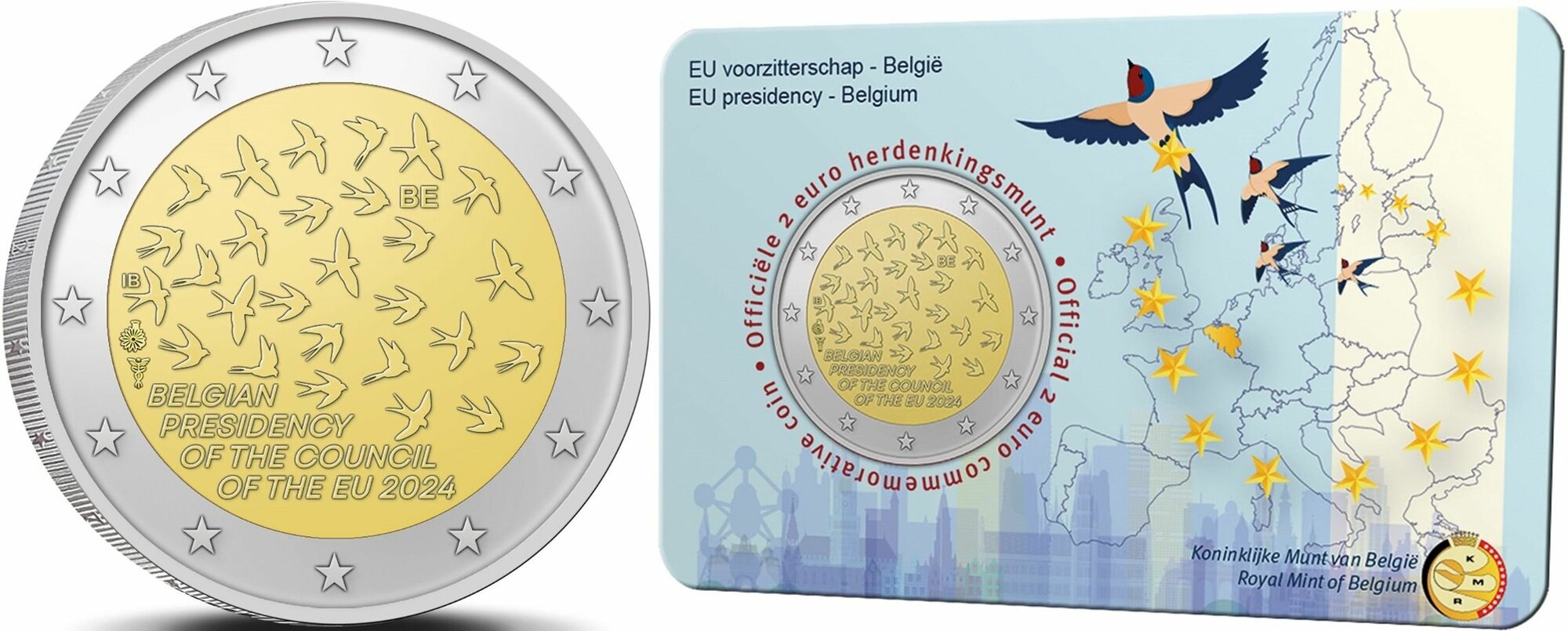 Бельгия 2 евро, 2024 Председательство Бельгии в Европейском Союзе BUNC